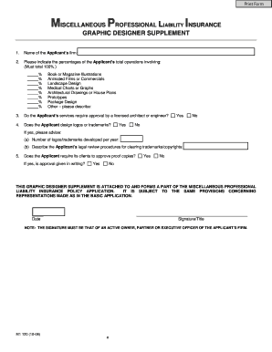 Fillable Online MISCELLANEOUS PROFESSIONAL LIABILITY INSURANCE GRAPHIC ...