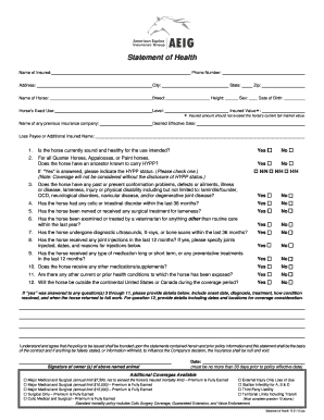 Fillable Online Statement of Health - pmtinscom Fax Email Print - pdfFiller
