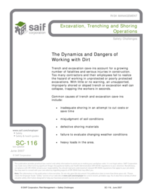 Fillable Online Excavation Trenching and Shoring Operations SC-116 ...