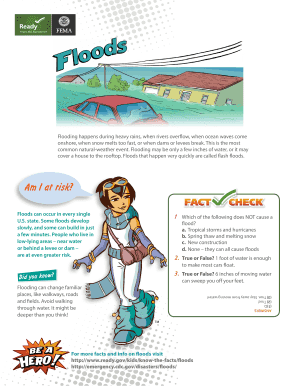 Fillable Online fema FEMA Flood Fact Sheet Facts for kids about floods ...