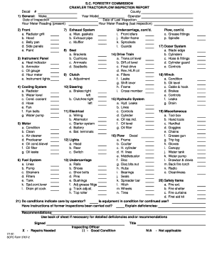 Fillable Online state sc SC FORESTRY COMMISSION CRAWLER TRACTORPLOW ...