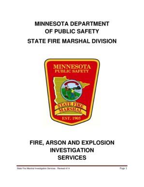 Fillable Online dps mn MINNESOTA DEPARTMENT OF PUBLIC SAFETY STATE FIRE ...