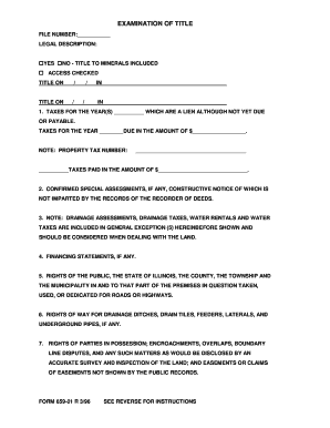 Fillable Online EXAMINATION OF TITLE Fax Email Print - pdfFiller