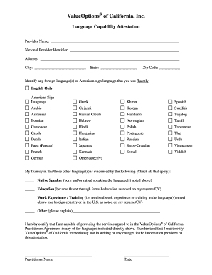 Fillable Online Language Attestation - revised with languages Fax Email ...