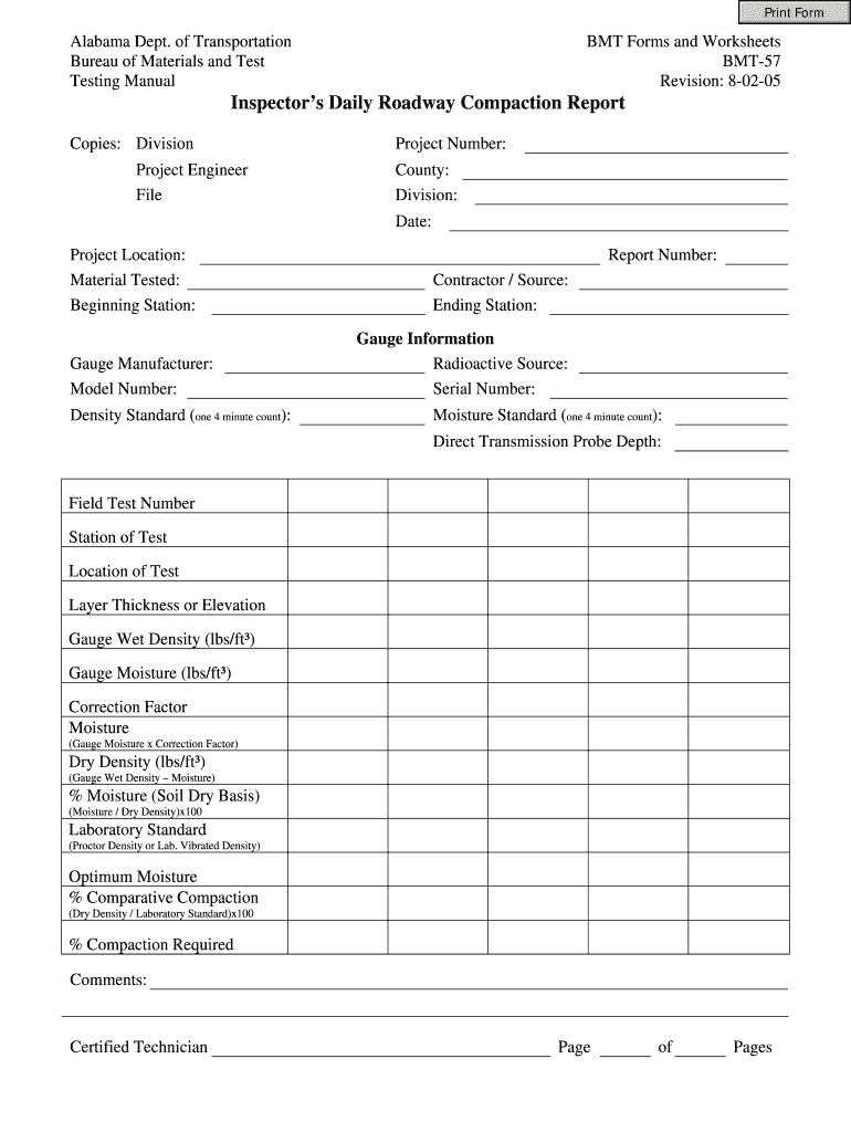 Fillable Online dot state al BMT-57.doc Fax Email Print - pdfFiller