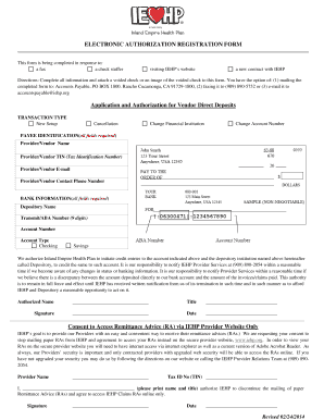 Fillable Online ELECTRONIC AUTHORIZATION REGISTRATION FORM Application ...