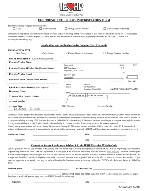 Fillable Online ELECTRONIC AUTHORIZATION REGISTRATION FORM Fax Email ...