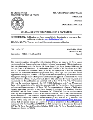 Fillable Online OPR: AF/A1XO Fax Email Print - pdfFiller