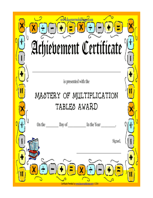 Fillable Online Achievement Certificate Fax Email Print - pdfFiller