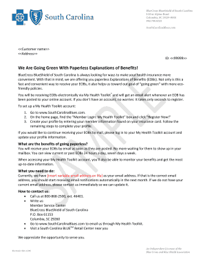 Fillable Online We Are Going Green With Paperless Explanations of ...