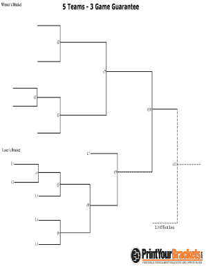Fillable Online 5 TeamsWinners Bracket - 3 Game Guarantee Fax Email ...