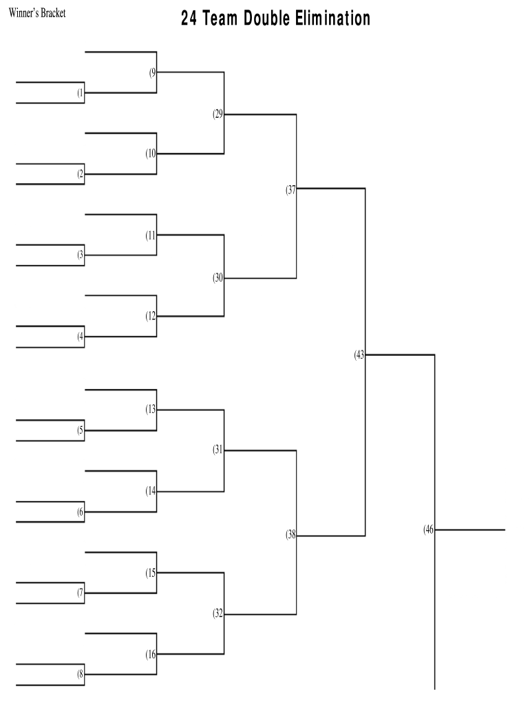 Blank 24 Team Tournament Bracket Fill Online Printable Fillable 