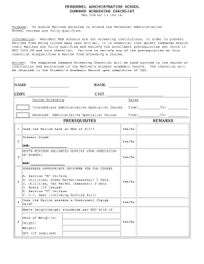 Fillable Online mccsss marines NAME RANK EDIPI UNIT Fax Email Print ...