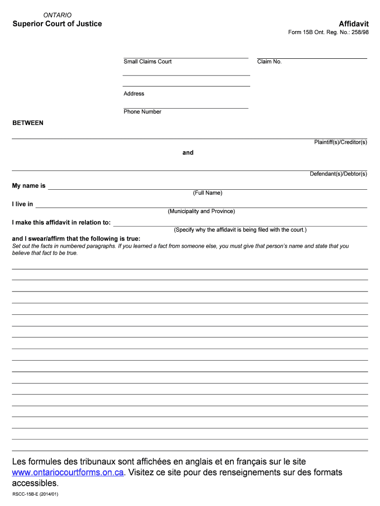 Fillable Online ontariocourtforms on And - ontariocourtformsonca ...