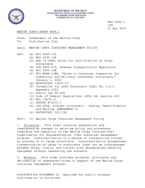 Fillable Online MARINE CORPS ORDER 4690 Fax Email Print - pdfFiller