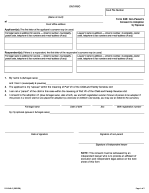 Fillable Online ontariocourtforms on Form 34B Non-Parents Consent to ...