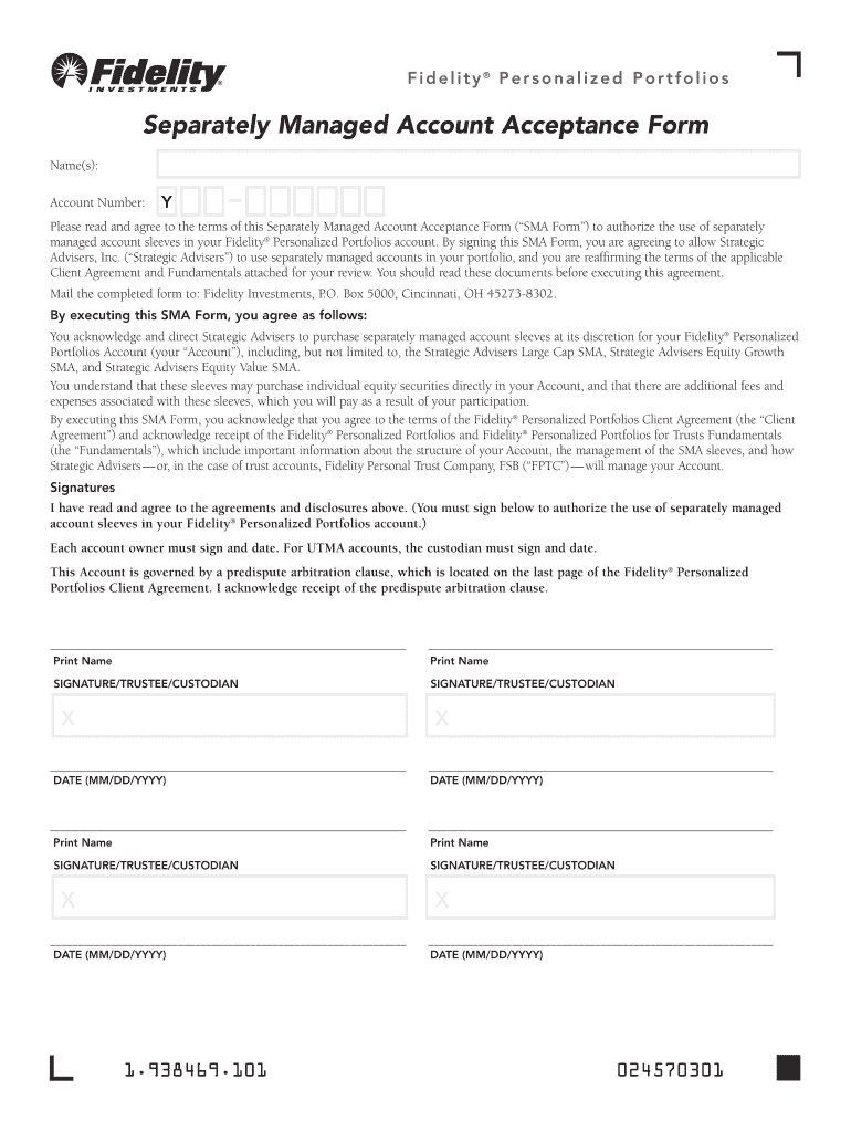 Fillable Online Separately Managed Account Acceptance Form Fax Email ...