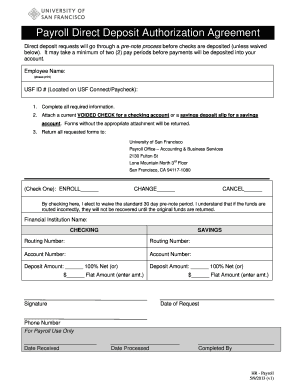 Fillable Online Direct deposit requests will go through a prenote ...