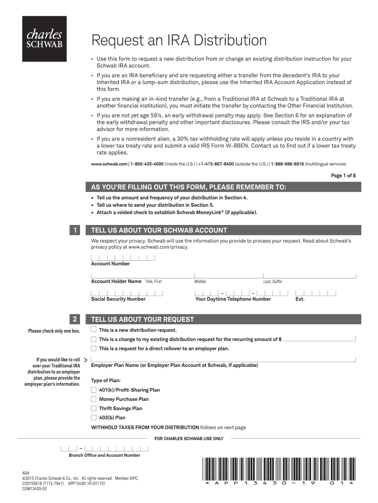 Fillable Online Use this form to request a new distribution from or ...