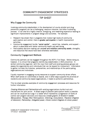 Fillable Online COMMUNITY ENGAGEMENT STRATEGIES Fax Email Print - pdfFiller