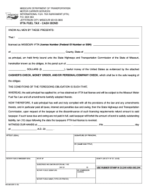 Fillable Online modot missouri MISSOURI DEPARTMENT OF TRANSPORTATION MOTOR CARRIER Fax Email ...