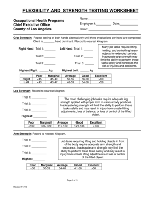 Fillable Online cao lacounty FLEXIBILITY AND STRENGTH TESTING WORKSHEET ...