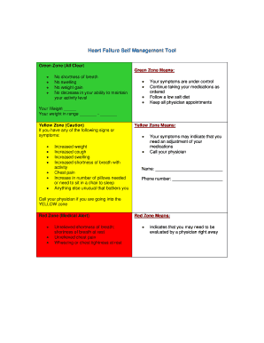 Fillable Online Heart Failure Self Management Tool Heart Failure Self ...