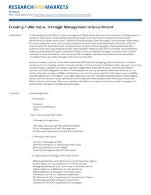 Fillable Online Creating Public Value Strategic Management in ...