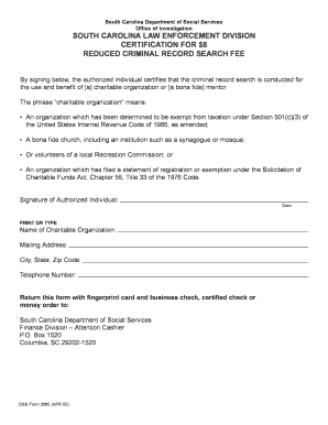 Fillable Online dss sc DSS Form 2665 APR 05qxd Fax Email Print - pdfFiller