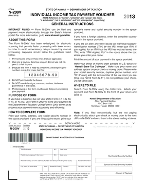 Fillable Online FORM STATE OF HAWAII DEPARTMENT OF TAXATION N-200V Fax ...
