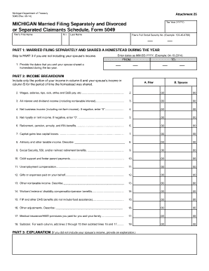 Fillable Online MICHIGAN Married Filing Separately and Divorced Tax ...
