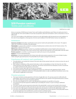 Fillable Online SEB Pension contract Fax Email Print - pdfFiller