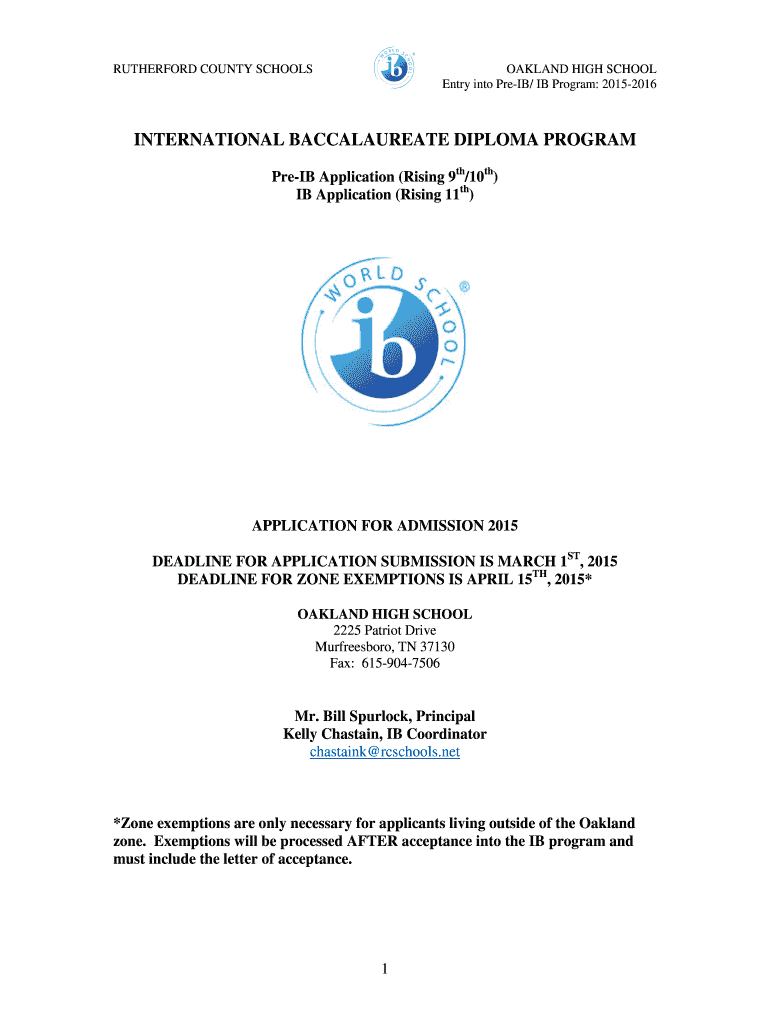 Fillable Online ohs rcs k12 tn RUTHERFORD COUNTY SCHOOLS - ohs rcs k12 ...