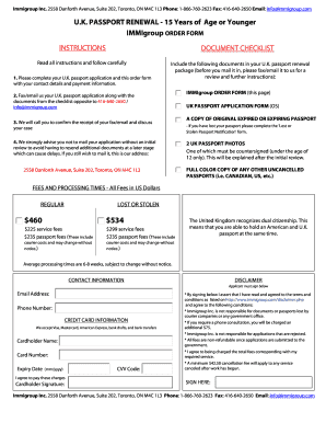 Fillable Online DOCUMENT CHECKLIST CREDIT CARD INFORMATION INSTRUCTIONS ...
