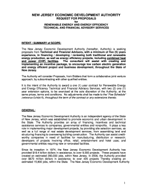 Fillable Online NEW JERSEY ECONOMIC DEVELOPMENT AUTHORITY REQUEST FOR ...