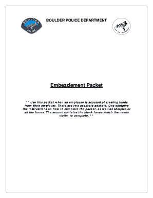 Fillable Online Embezzlement Packet Fax Email Print - pdfFiller