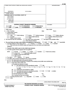 Fillable Online JUVENILE COURT TRANSFER ORDERS Fax Email Print - pdfFiller