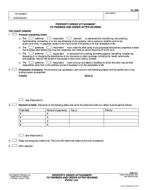 Fillable Online PROPERTY ORDER ATTACHMENT Fax Email Print - pdfFiller