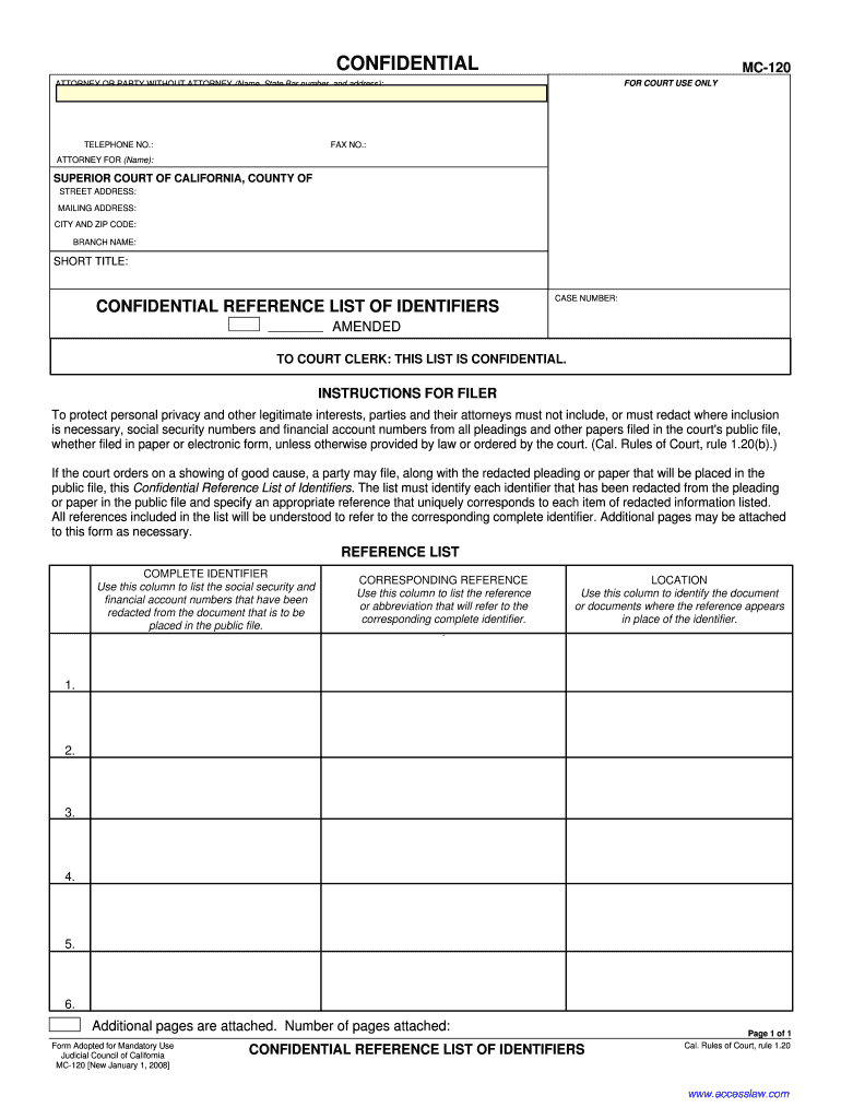 Fillable Online TO COURT CLERK THIS LIST IS CONFIDENTIAL Fax Email ...