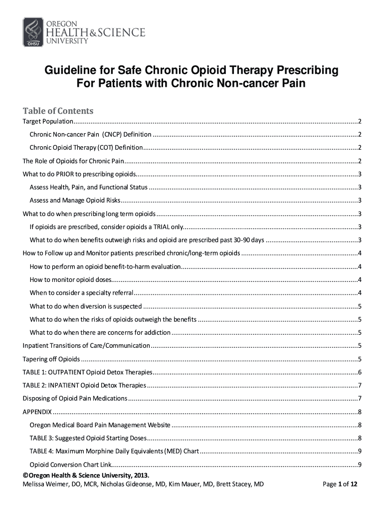 Fillable Online Guideline for Safe Chronic Opioid Therapy Prescribing ...