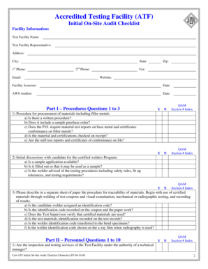 Fillable Online Accredited Test Facility ATF - appawsorg Fax Email ...