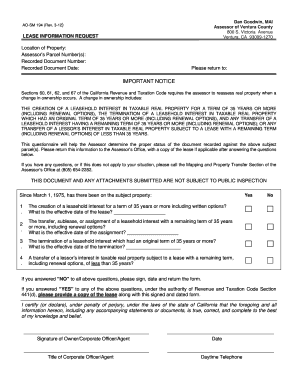Fillable Online assessor countyofventura AO-SM 194 3-12 FORM - Ventura ...