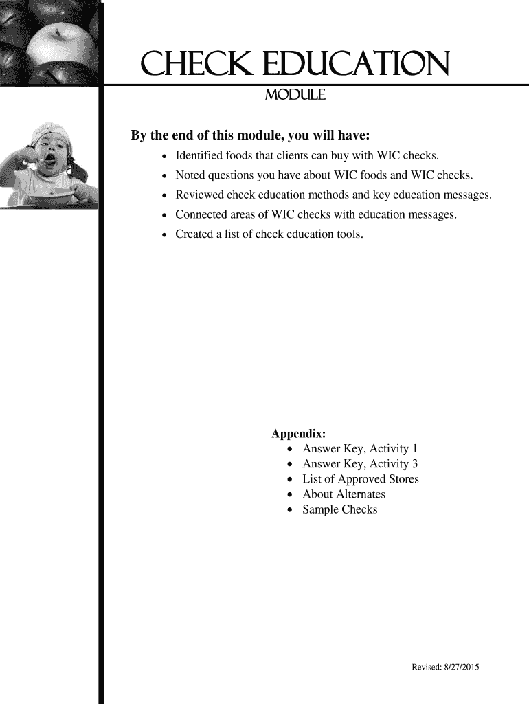 Fillable Online doh wa WIC Check Education Module WIC Check Education ...