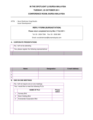 Fillable Online IN THE SPOTLIGHT BURSA MALAYSIA TUESDAY 25 Fax Email ...