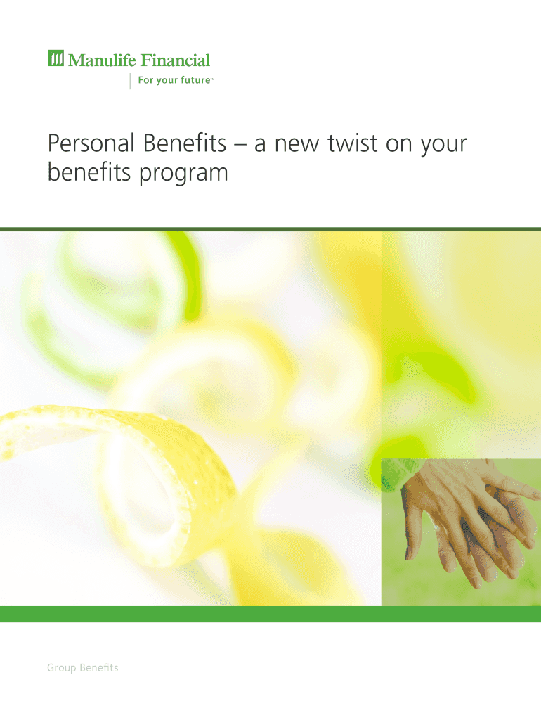 Fillable Online Personal Benefits a new twist on your benefits program ...
