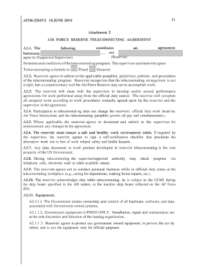 Fillable Online arpc afrc af Instructions for completing Telecommute ...