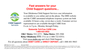 Fillable Online okdhs okdhs child support phone number form Fax Email ...
