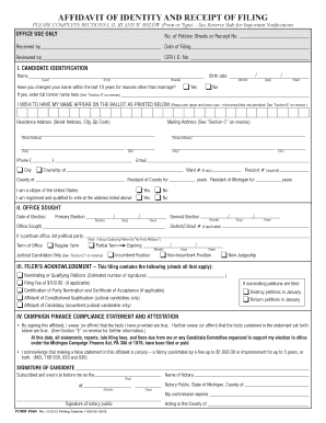 Fillable Online AFFIDAVIT OF IDENTITY AND RECEIPT OF FILING - oakgovcom ...
