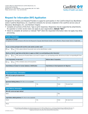 Fillable Online Request for Information RFI Application Fax Email Print ...