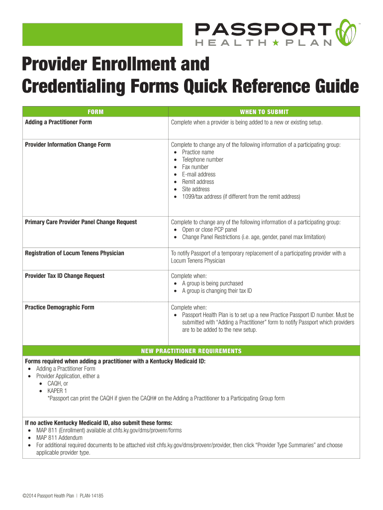 Fillable Online Provider Enrollment and Credentialing Forms Quick Fax ...